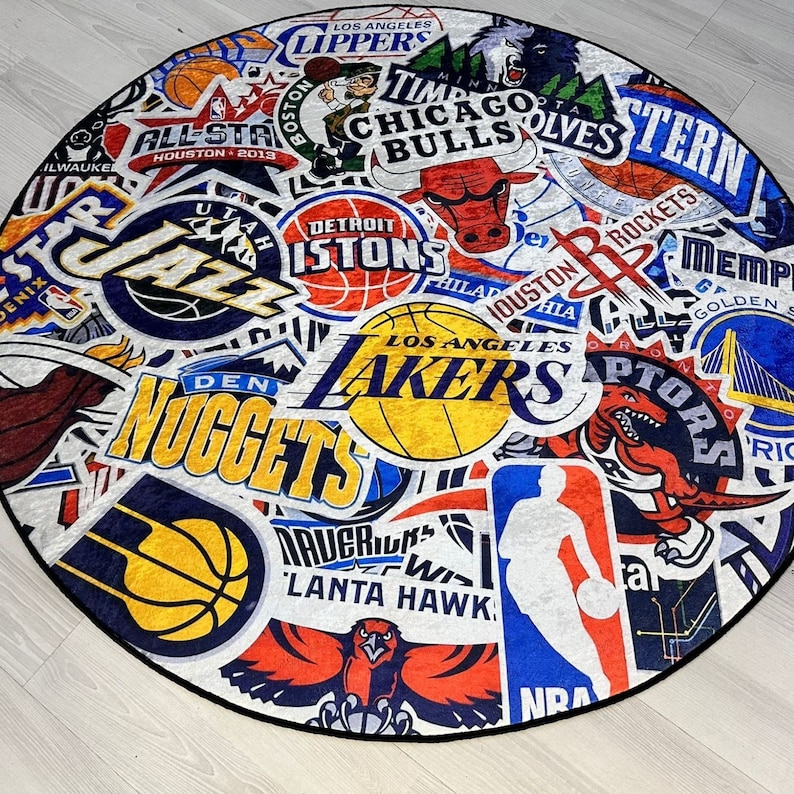 Basketball Rug,nba Team Rug,boys Room Rug,sport Rug,round Rug,custom ...