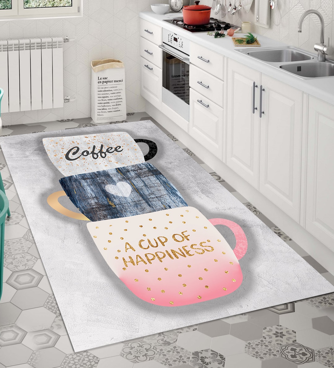 Coffee Cup Pattern Rug,colorful Rug,modern Rug,written Rug,washable Rug ...