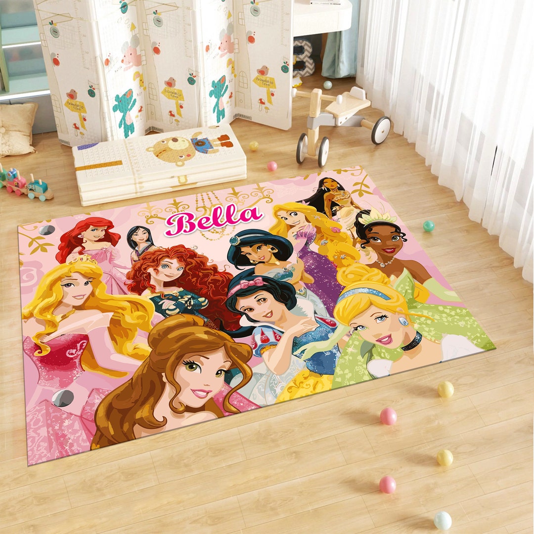 Personalized Princess Rug: Colorful Kids Nursery Decor - Etsy