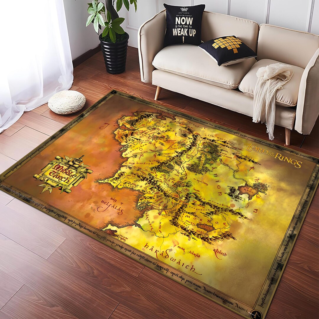 LOTR Rug, Middle Earth Map Rug, LOTR Map Rug, Map Rug, Awesome Rug ...