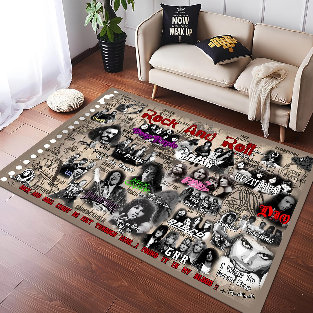 Rock and Roll Collection, Metal Rug, Rock Rug, Music Rug,guitar Rug ...
