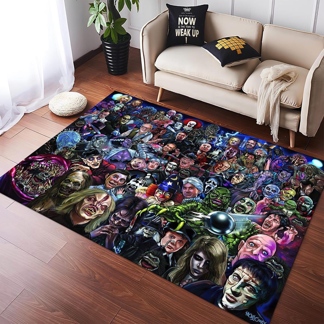 Horror Movie Characters, Movie Collection Rug, Horror Rug,movie Rug ...