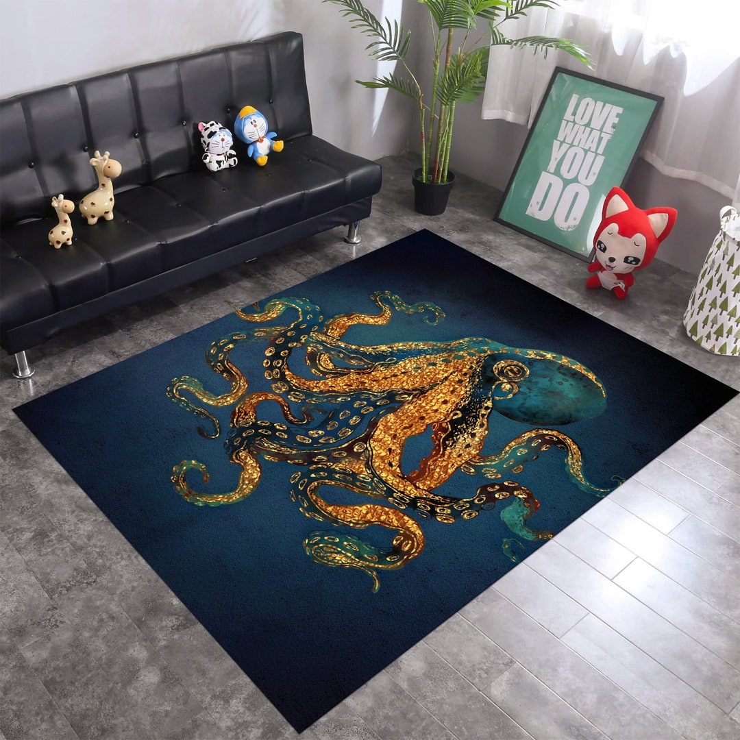 Octopus Rug,colorful Rug,gothic Rug,unique Rug,art Rug,home Decor,area ...