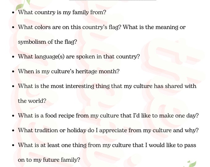 Get to Know Your Roots - Inclusive SEL Counseling Worksheet - Etsy