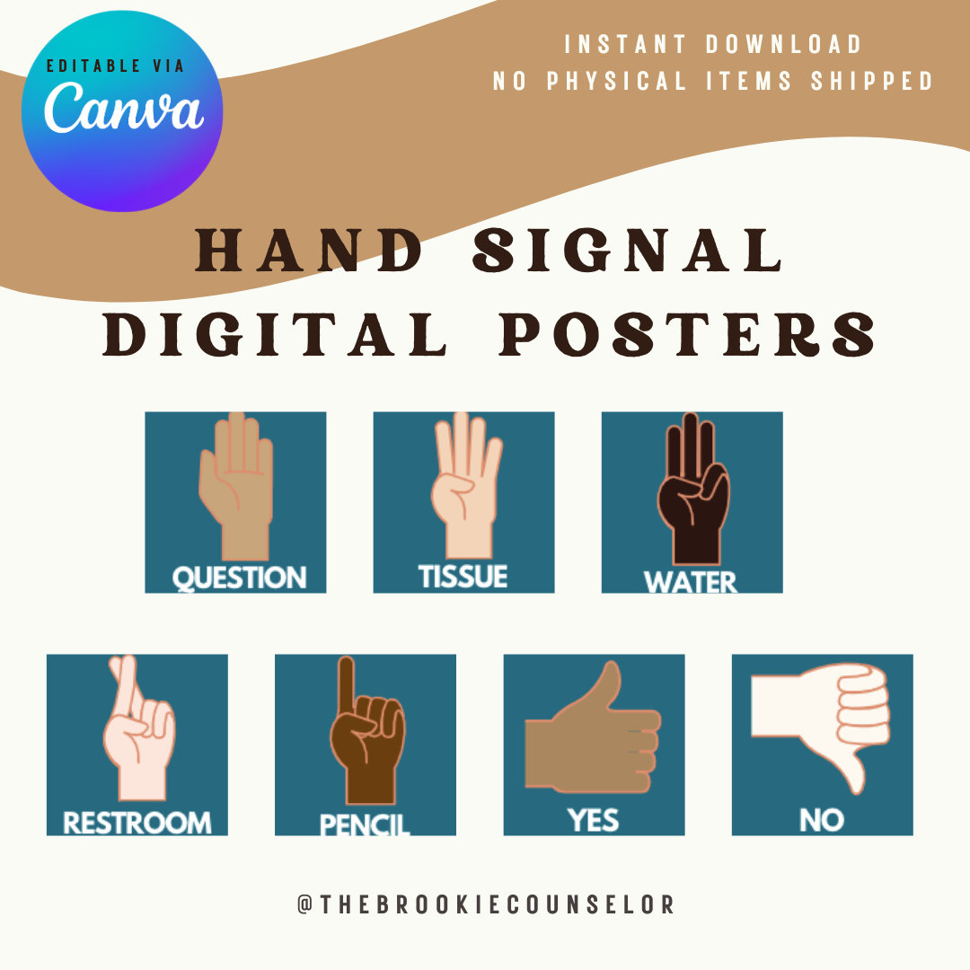 Classroom Hand Signals Digital Poster Modern Classroom - Etsy