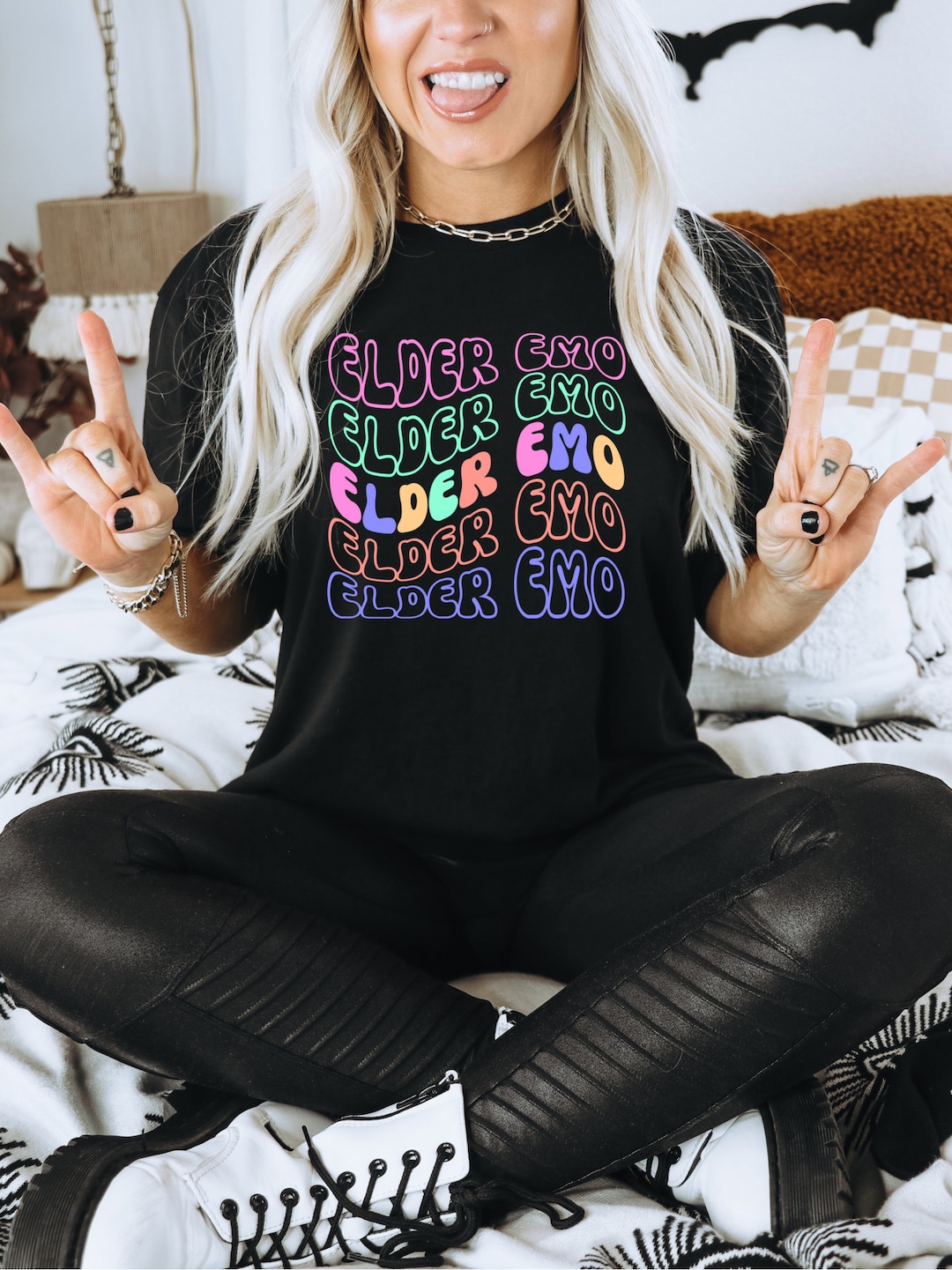 Elder Emo Svg, Elder Emo PNG, Elder Emo Wavy Font, Emo Digital Download, Elder Emo Cutting File ...