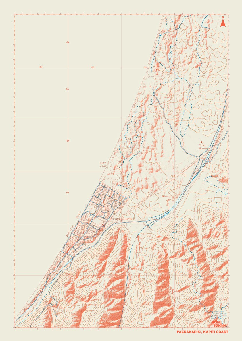 Paekakariki Map Art Print Wellington Art Map Art Local Art - Etsy