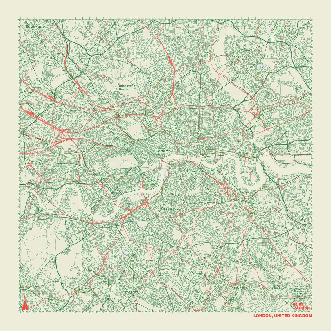 London Map London Map Art Map Art London Wall Art Vintage - Etsy