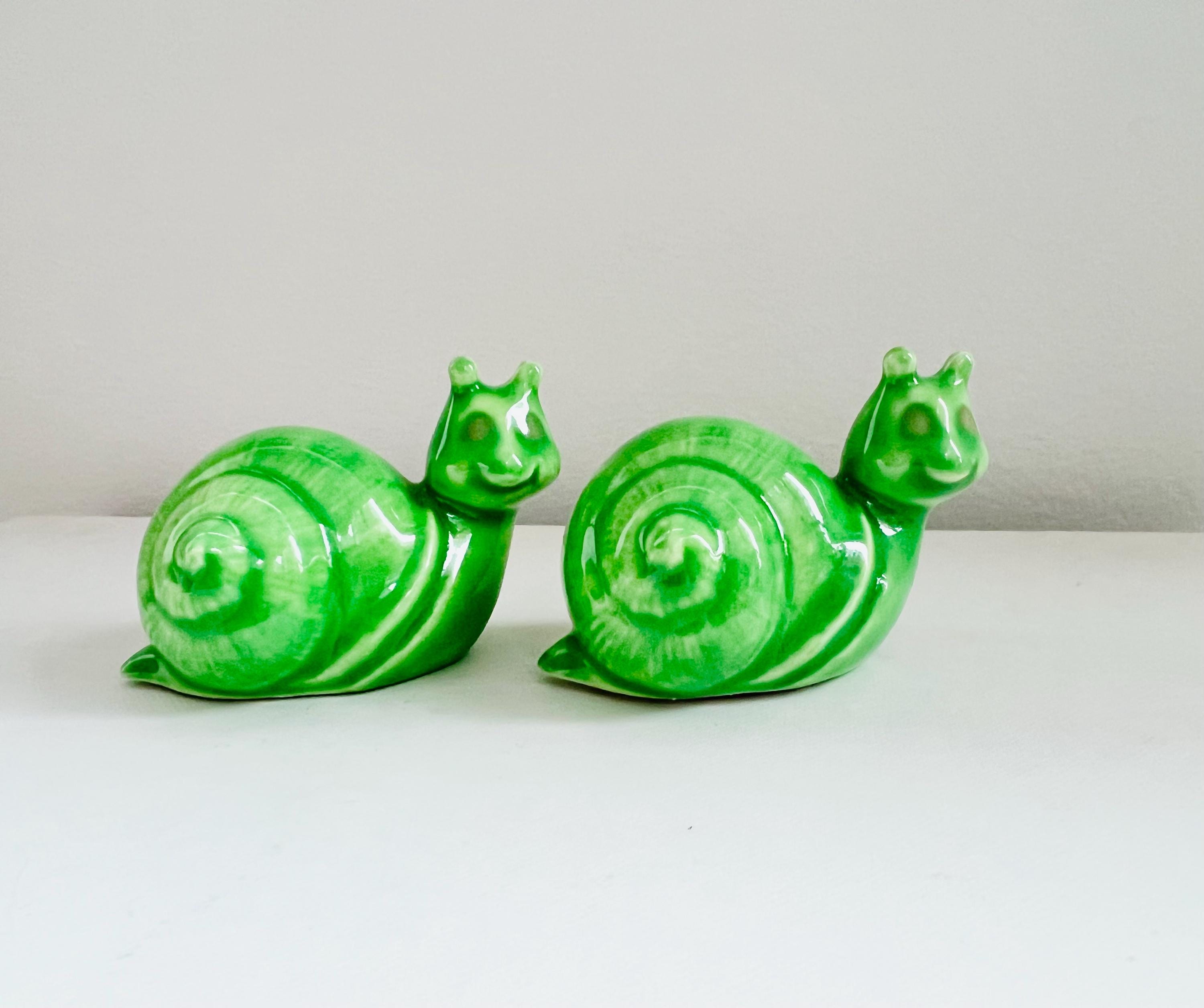 Vintage Ceramic Snails Salt and Pepper Shakers - Etsy