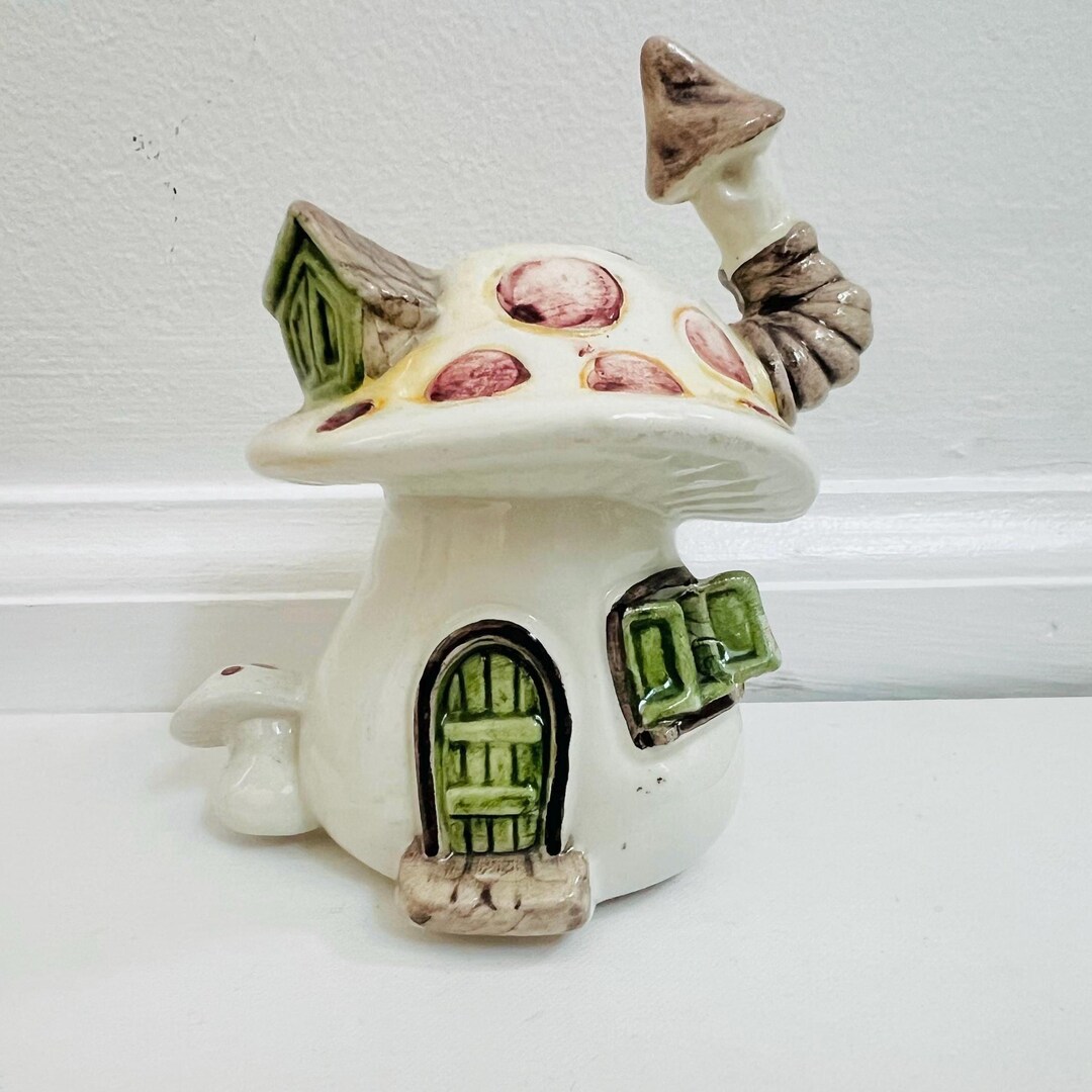 Vintage Ceramic Mushroom House - Etsy