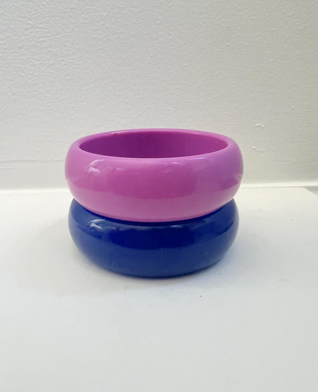 Purple and Blue Chunky Plastic Bangles 1980s Retro - Etsy