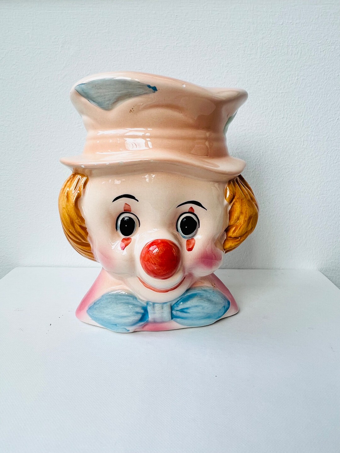 Vintage Ceramic Clown Head Vase Planter Wall Pocket Kitsch - Etsy