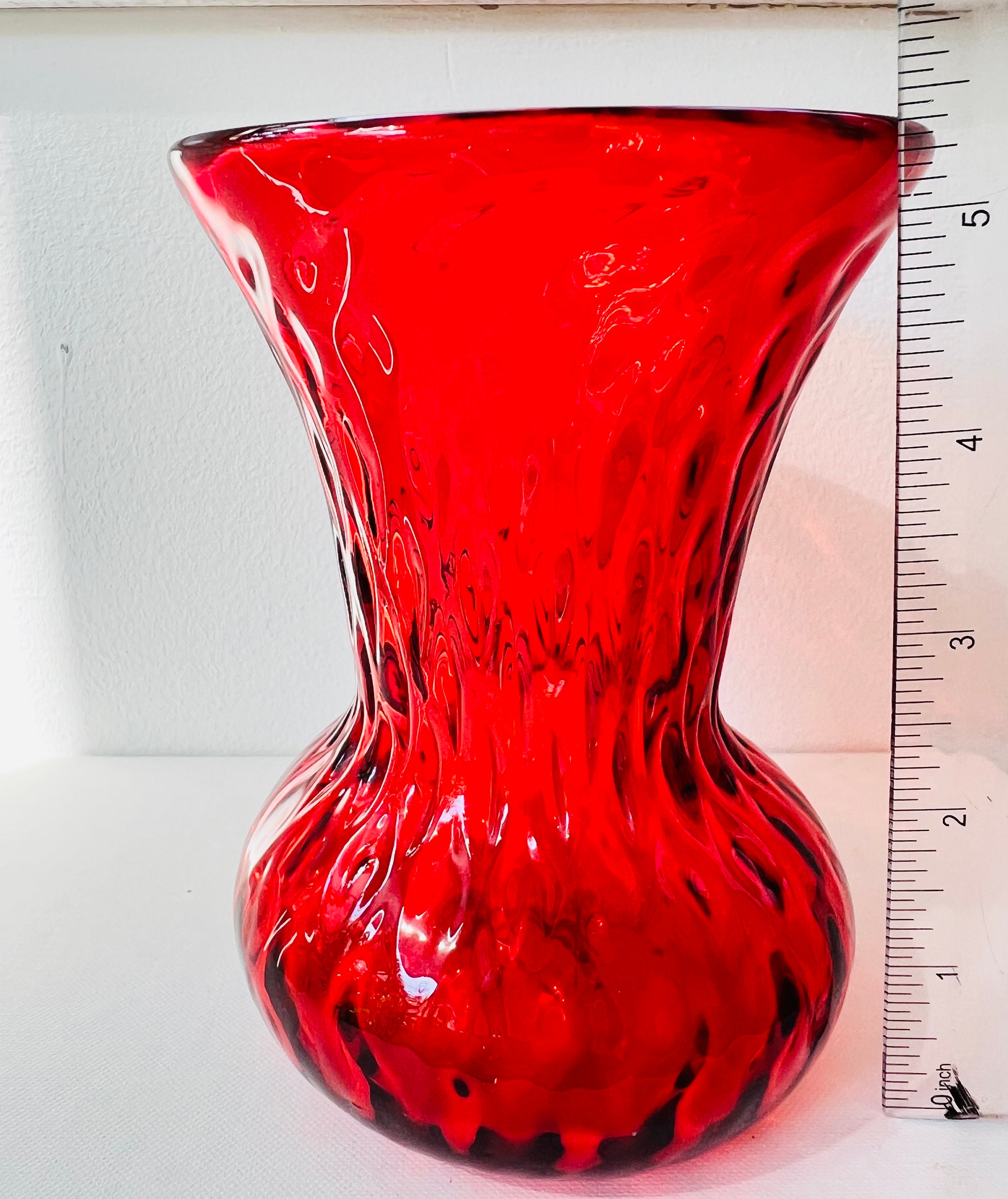 Vintage Amberina Glass Vase Hand Blown GLOWS - Etsy