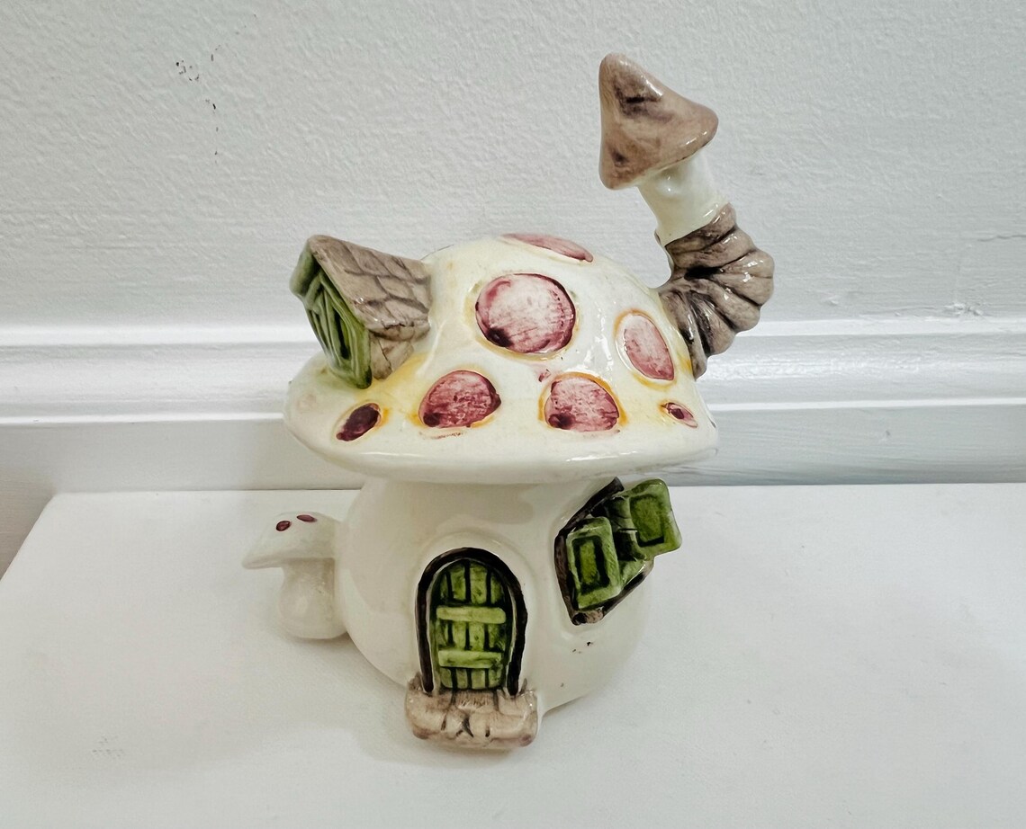 Vintage Ceramic Mushroom House - Etsy