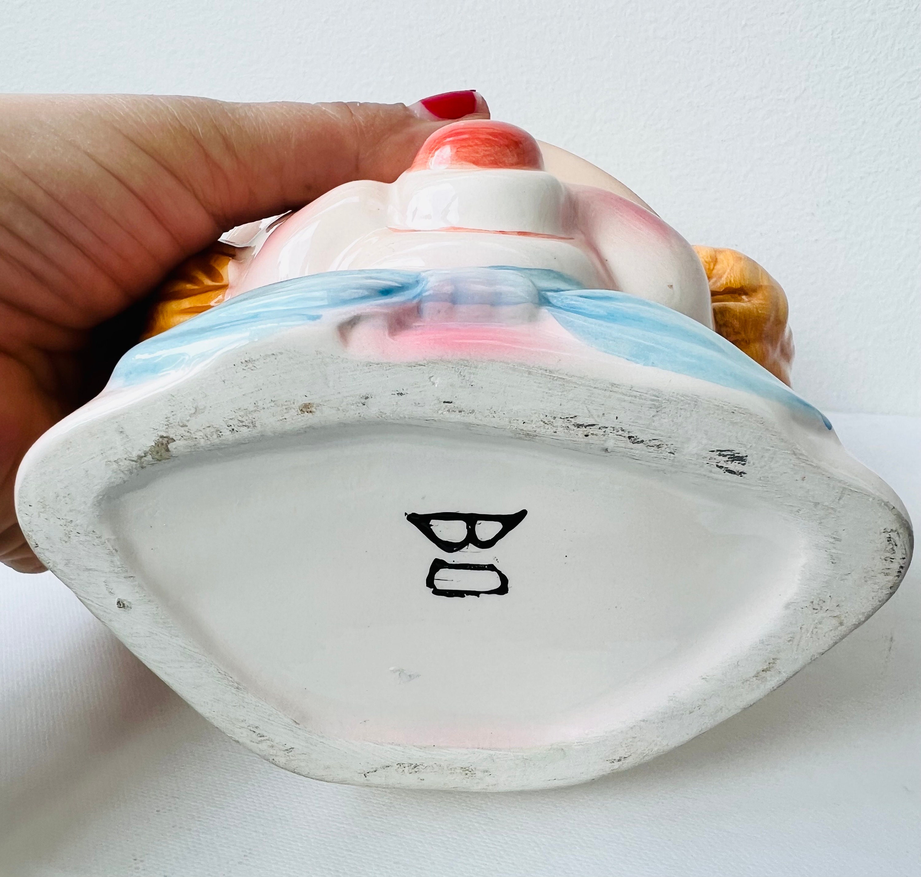 Vintage Ceramic Clown Head Vase Planter Wall Pocket Kitsch - Etsy