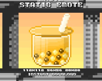 Cute Bubble Tea Pixel Art BADGES Twitch Boba Pixel Emote - Etsy