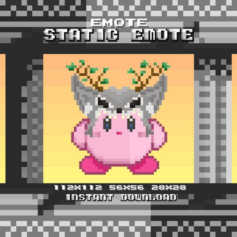 Druid Kirby Emote Twitch Pixel Emote Channel Points - Etsy
