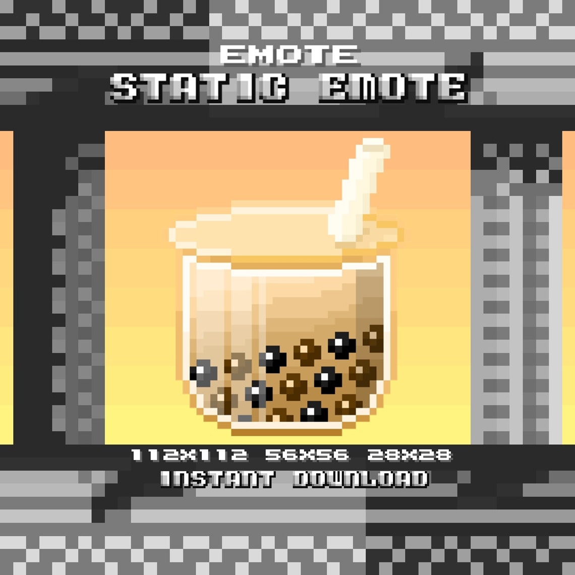 Cute Bubble Milk Tea Pixel Art Emote Twitch Boba Pixel Emote - Etsy