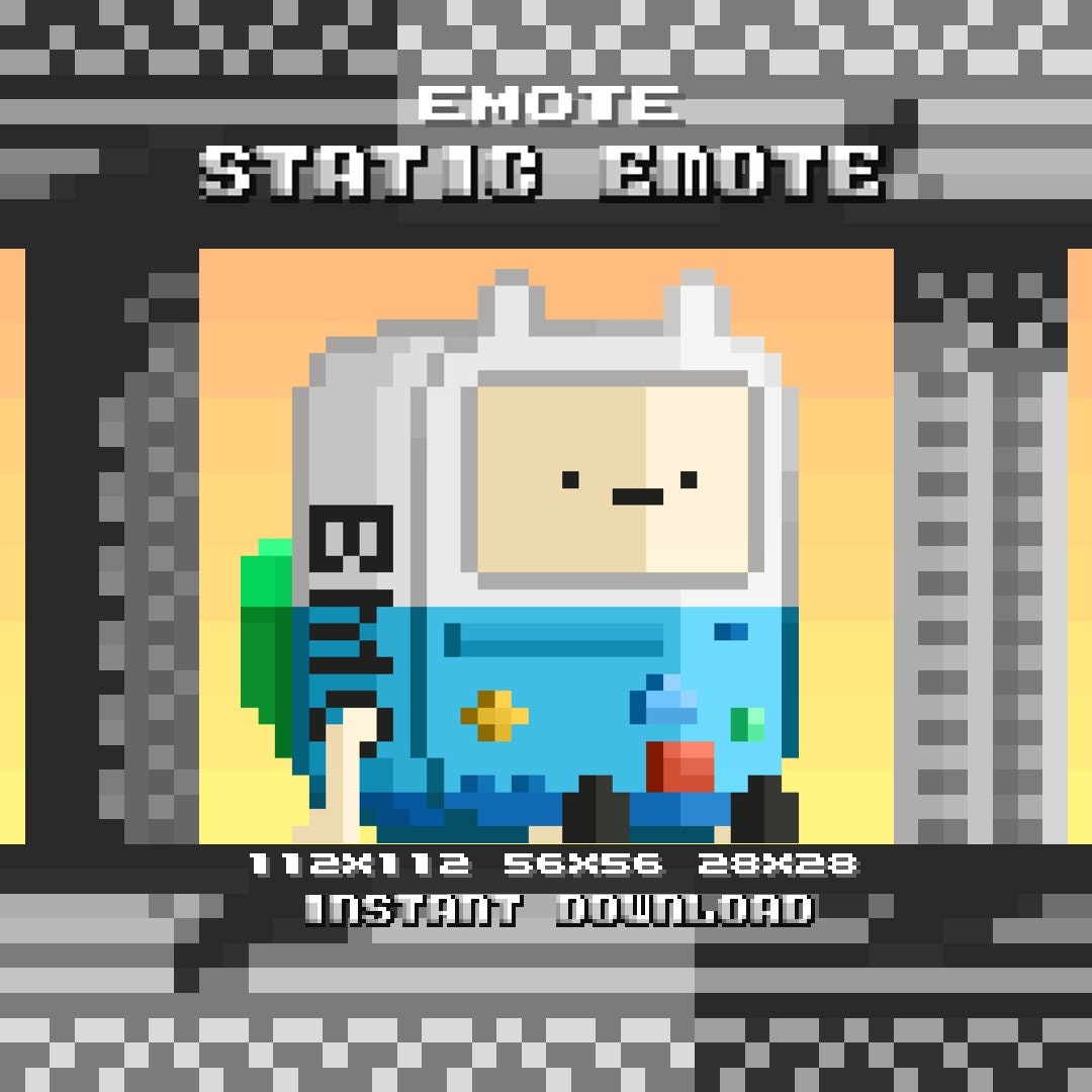 Adventure Time Finn BMO Twitch Pixel Emote Channel Points - Etsy