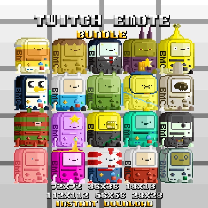 Adventure Time BMO Mega Bundle Twitch Pixel Emote Channel Points ...