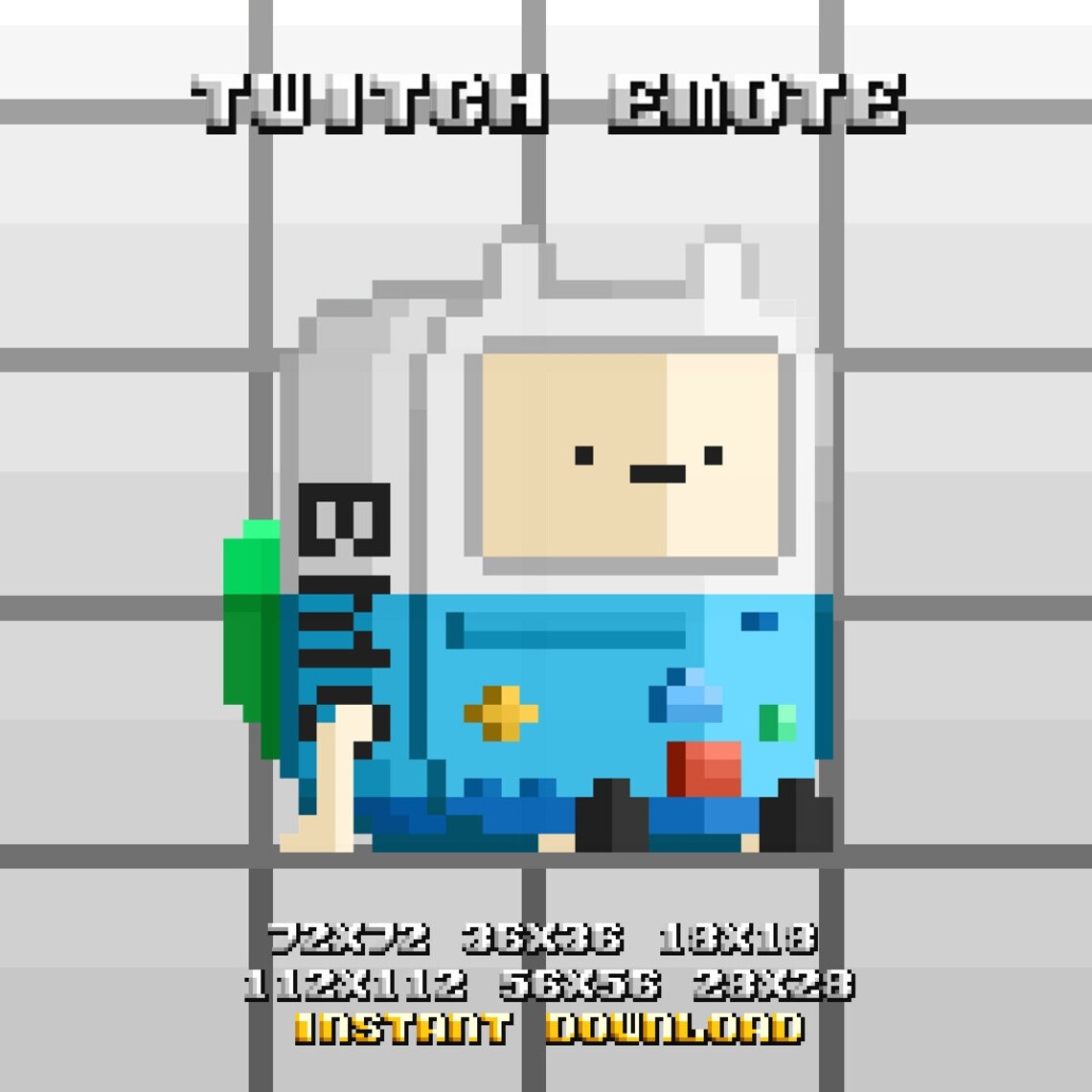 Adventure Time Finn BMO Twitch Pixel Emote Channel Points INSTANT ...