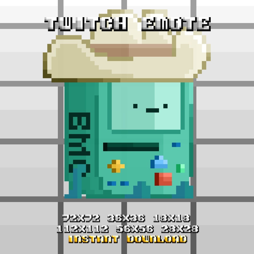 Adventure Time BMO Twitch Pixel Emote Channel Points INSTANT DOWNLOAD Emote Discord Emote ...