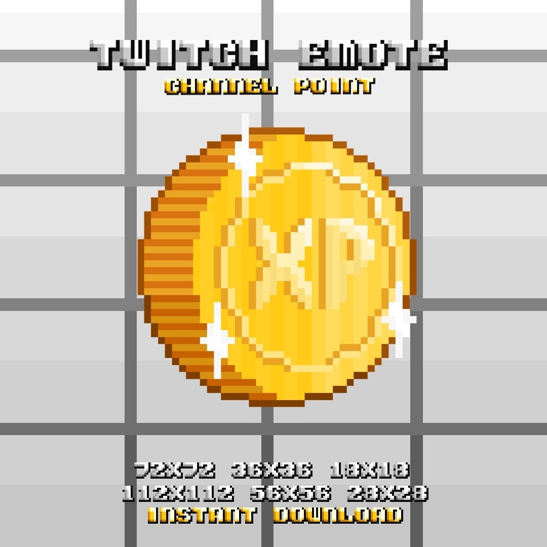 Pixel Art Coin Twitch Pixel Emote Channel Points INSTANT DOWNLOAD Emote ...