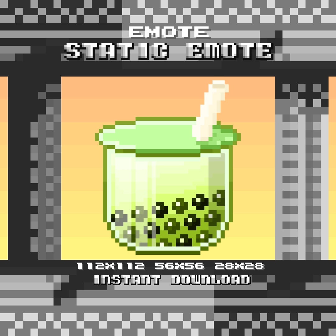 Cute MATCHA Bubble Tea Pixel Art Emote Twitch Boba Pixel - Etsy UK