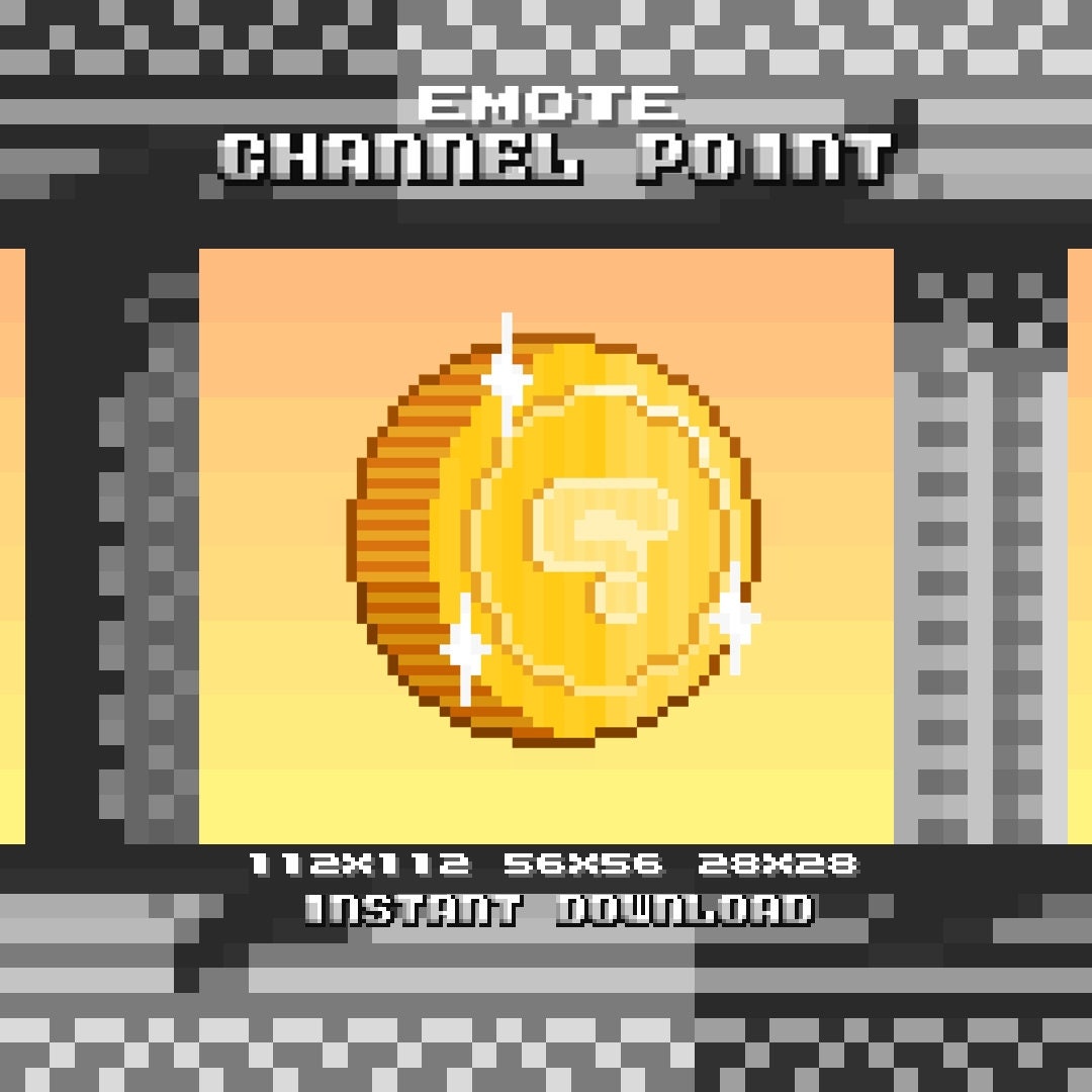 Pixel Art Coin Twitch Pixel Emote Channel Points INSTANT - Etsy