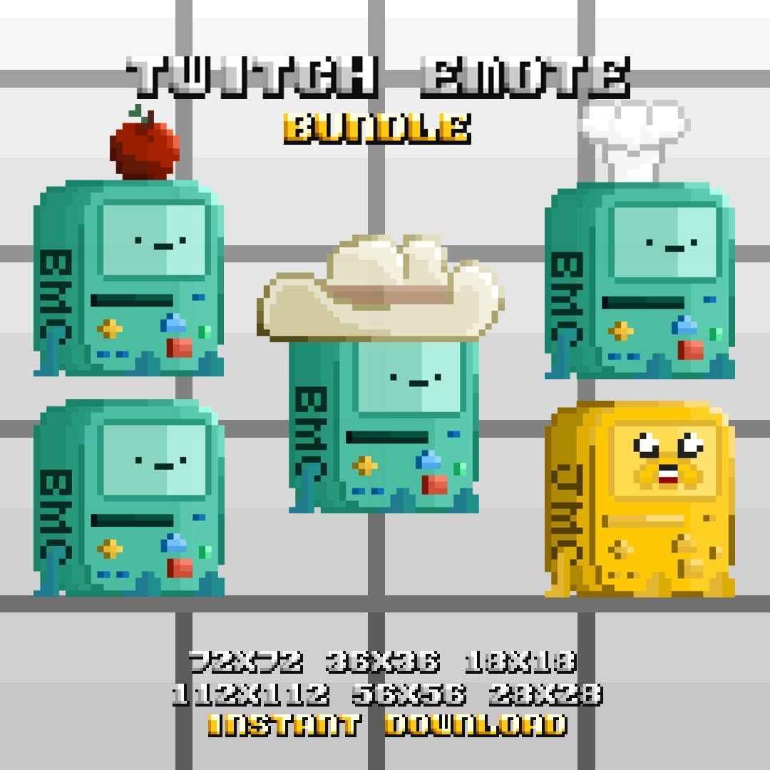 Adventure Time BMO Bundle Twitch Pixel Emote Channel Points INSTANT ...