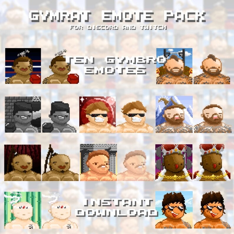 GYMRAT Discord/twitch EMOTE and PFP Mega Pack: 10 Emotes - Etsy