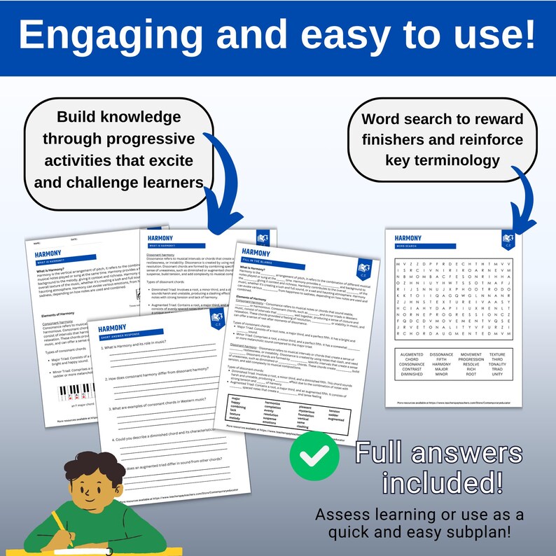 What is Harmony - Elements of Music (grades 7, 8 ,9) - Etsy