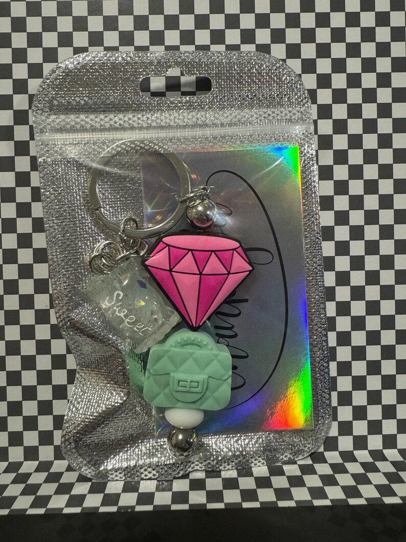 Pink Diamond Keychain - Etsy