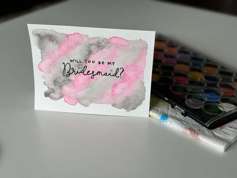 Personalized Handmade Watercolor Bridesmaid Proposal Cards With ...