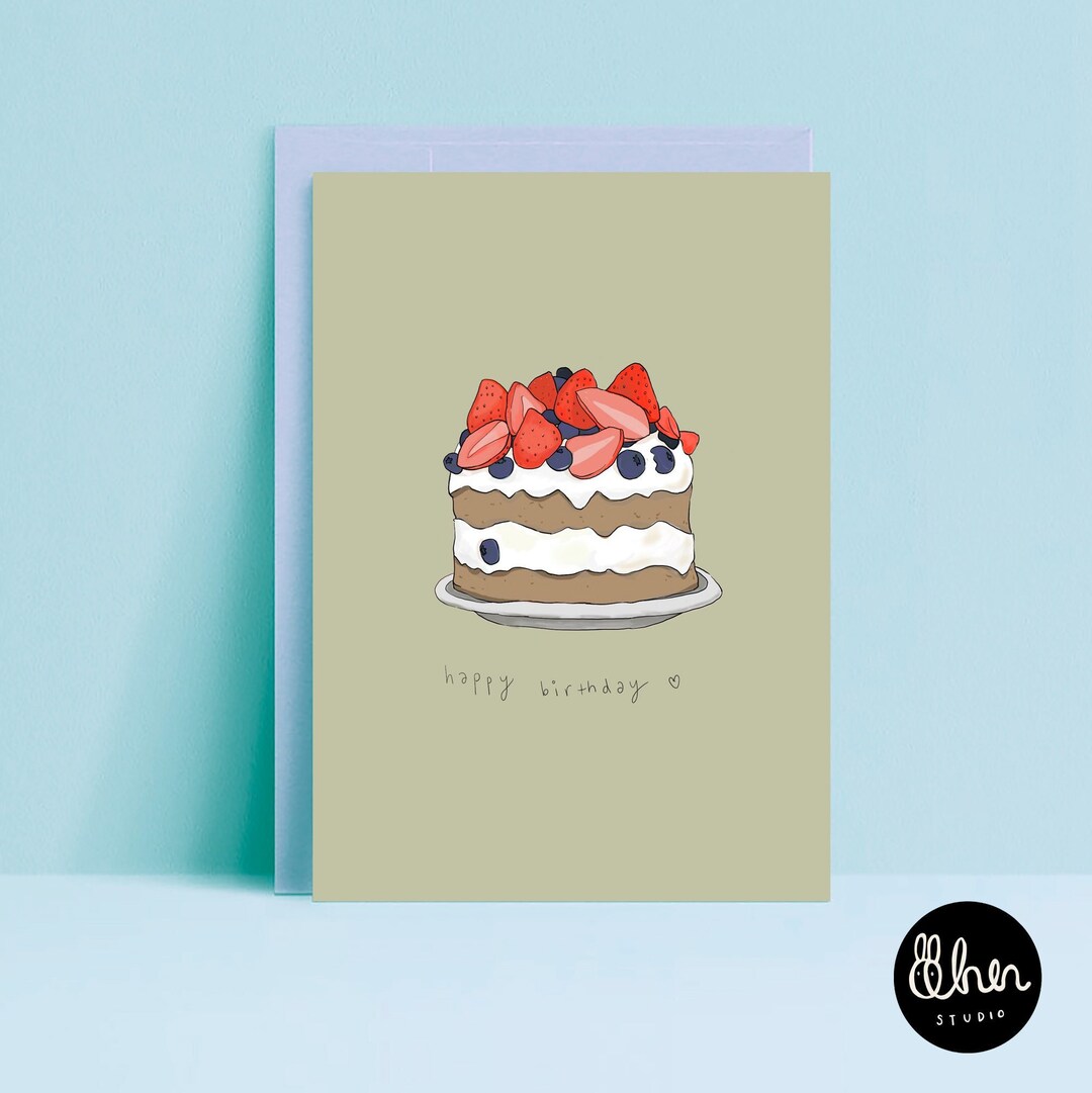 Printable Birthday Card, Minimal Handmade Birthday Card, Instant ...