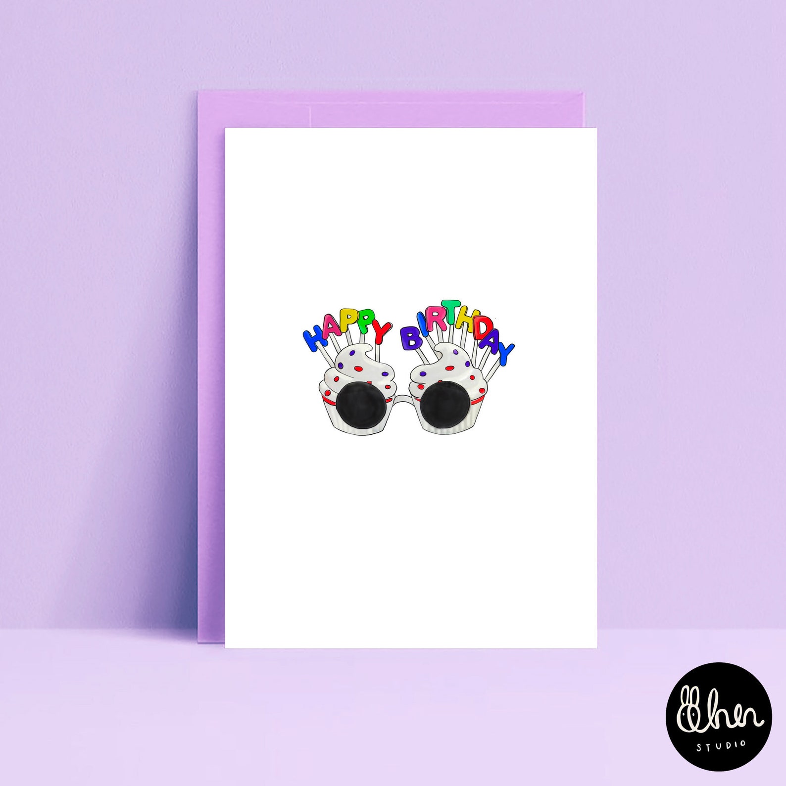 Printable Birthday Card, Birthday Glasses, Minimal Birthday Card ...