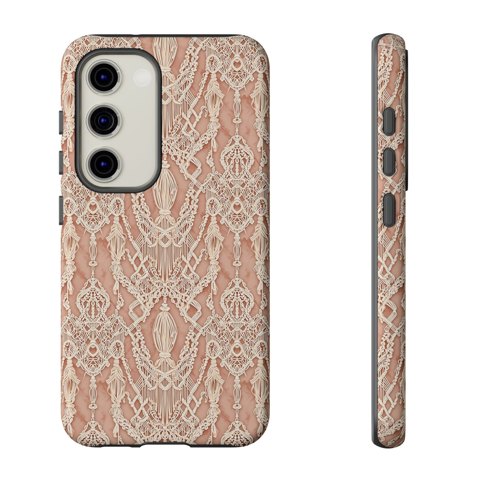 Coquette Vintage Cream Lace Printed Phone Case, Pretty Girly iPhone ...