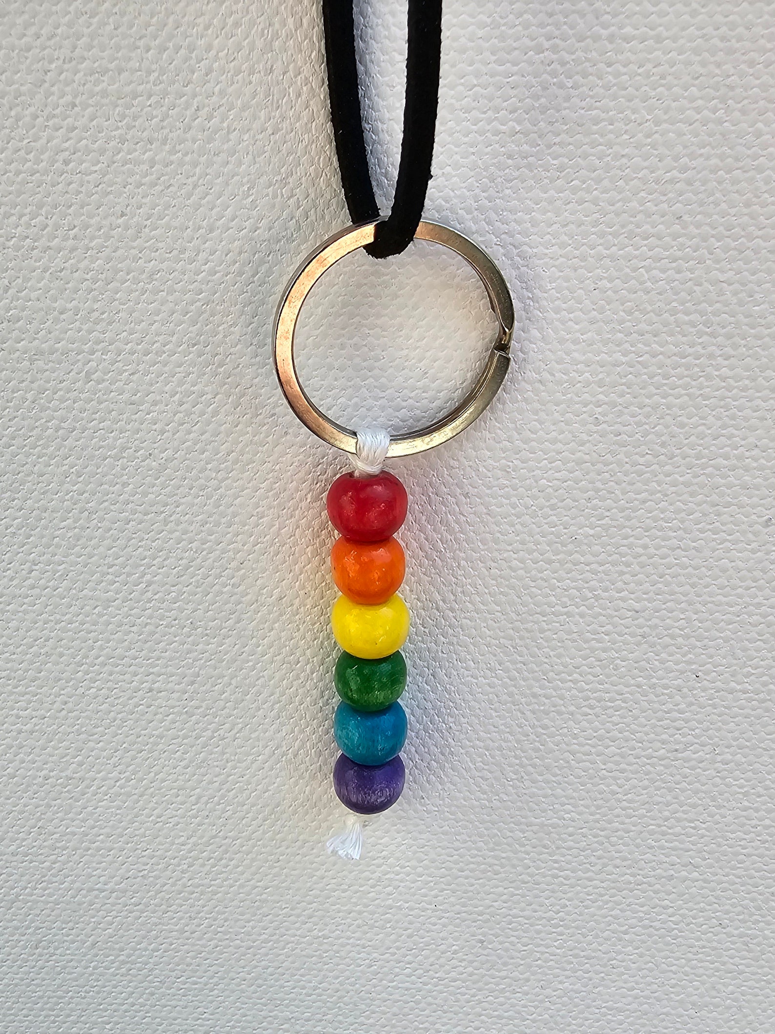 Rainbow Beaded Keychain - Etsy