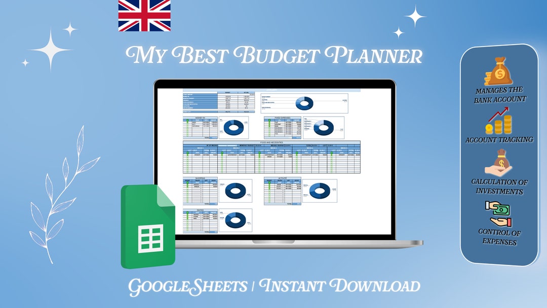 Monthly and Annual Budget in ENGLISH I Google Sheets Template I Digital ...