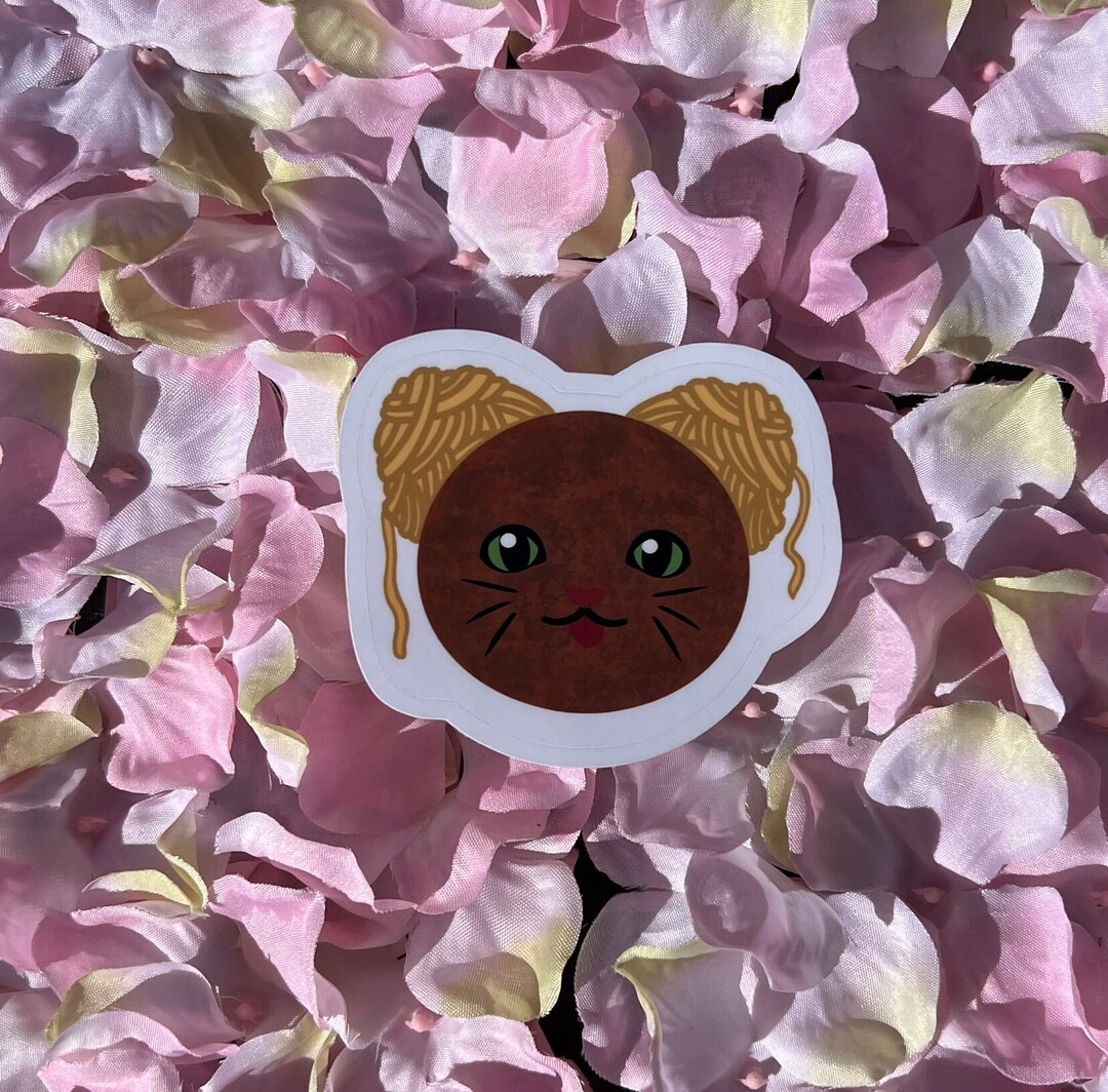 Spaghetti / Meatball Cat Vinyl Sticker - Etsy