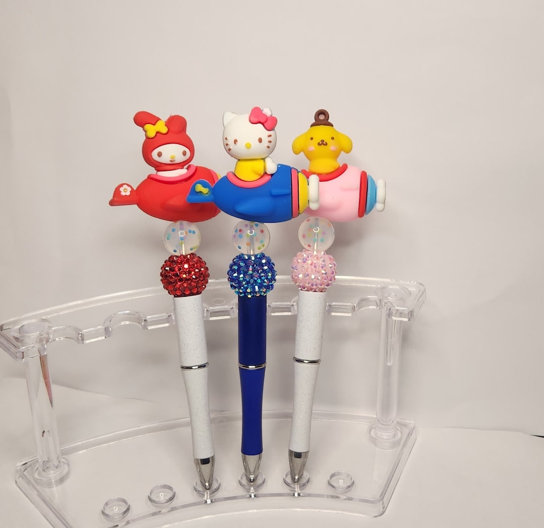 PEN AIRPLANE Friends 3D Character Black Ink Refillable Beaded Pens ...