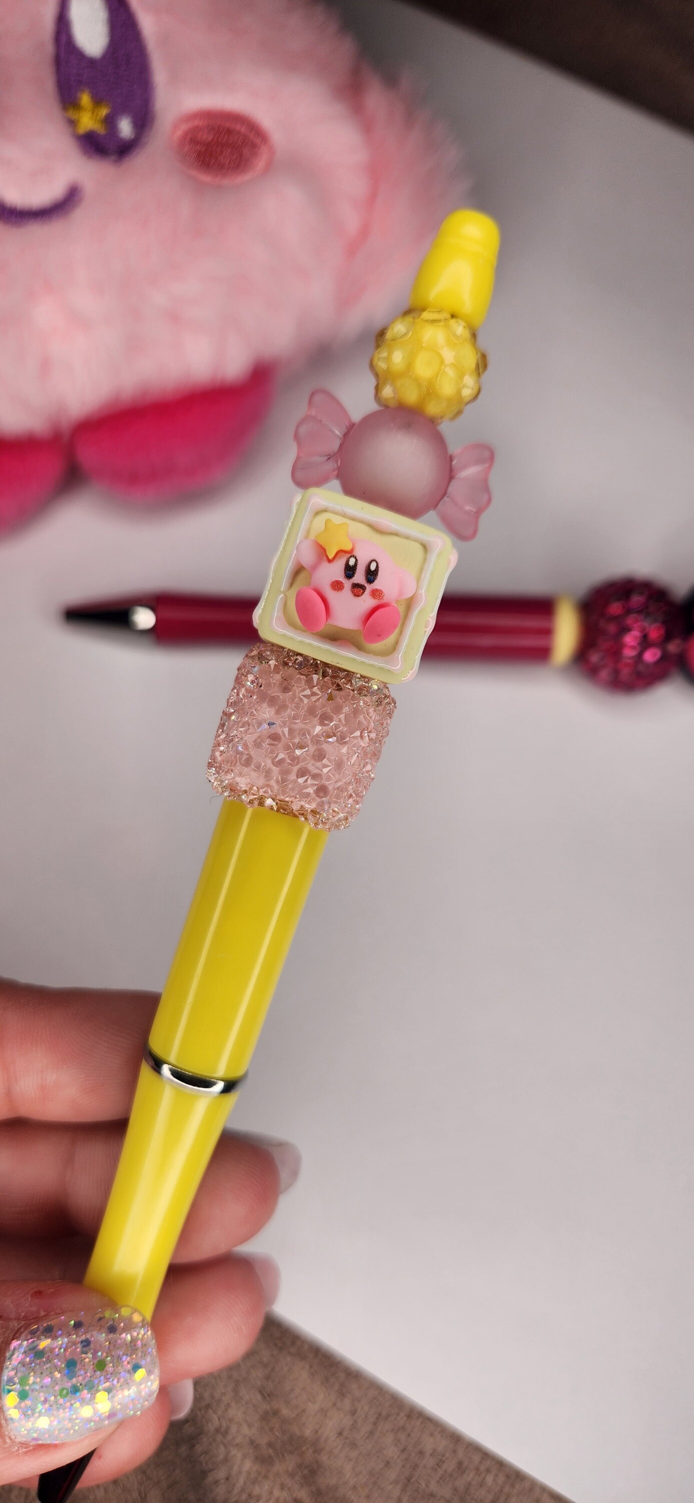 PEN SET Video Game Character Black Ink Refillable Beaded Pen. Beaded ...