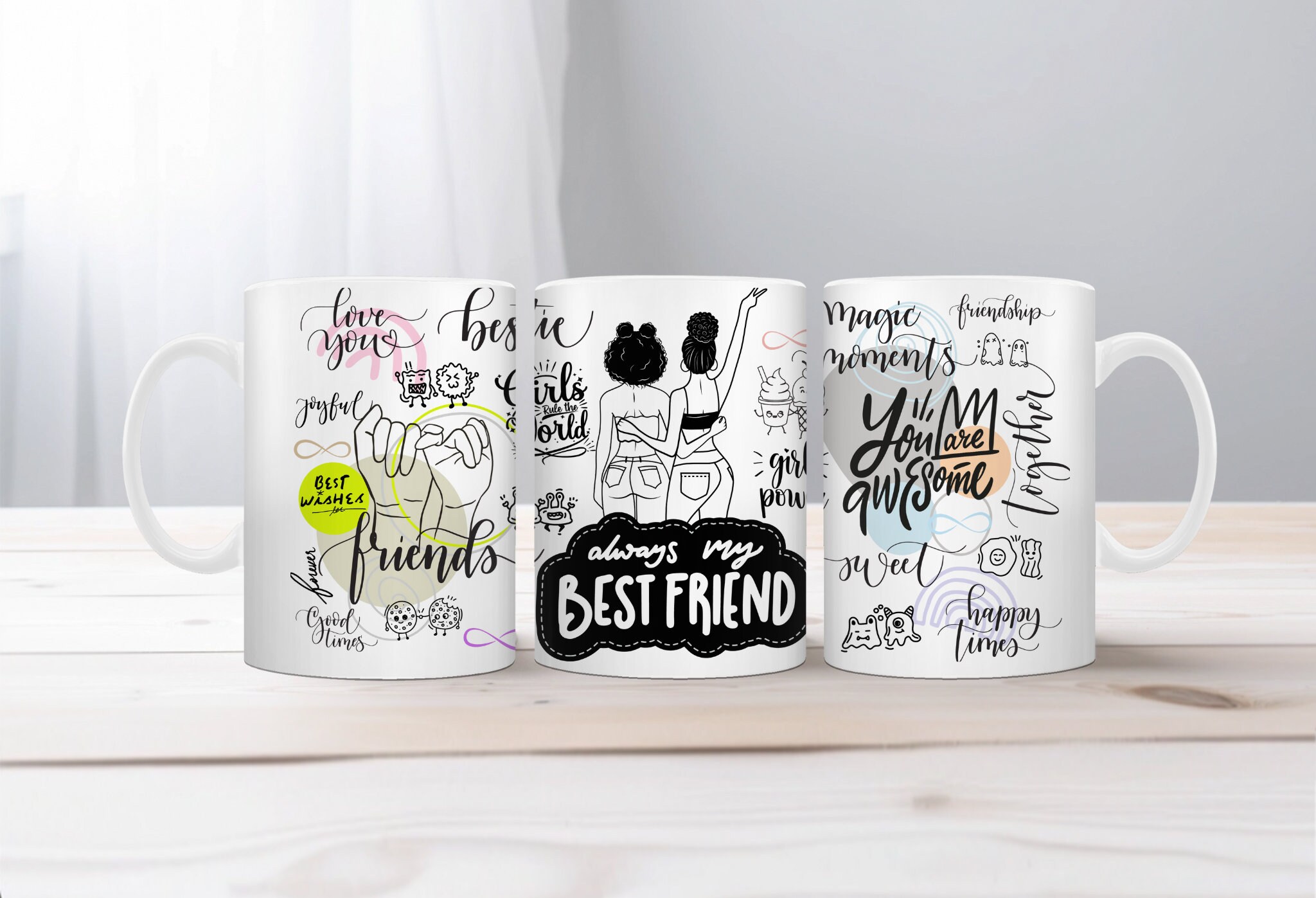 Friendship Mug, Bff Mug, Best Friend Mug, Sister Mug, Coffee Mug, Gift ...
