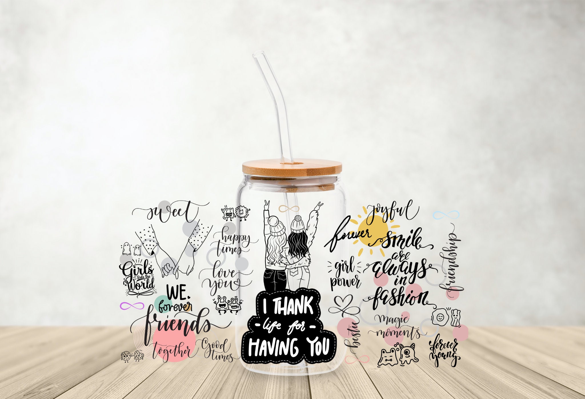 Best Friends Png, 16oz Glass Can Wrap, Best Friends Tumbler, Best ...