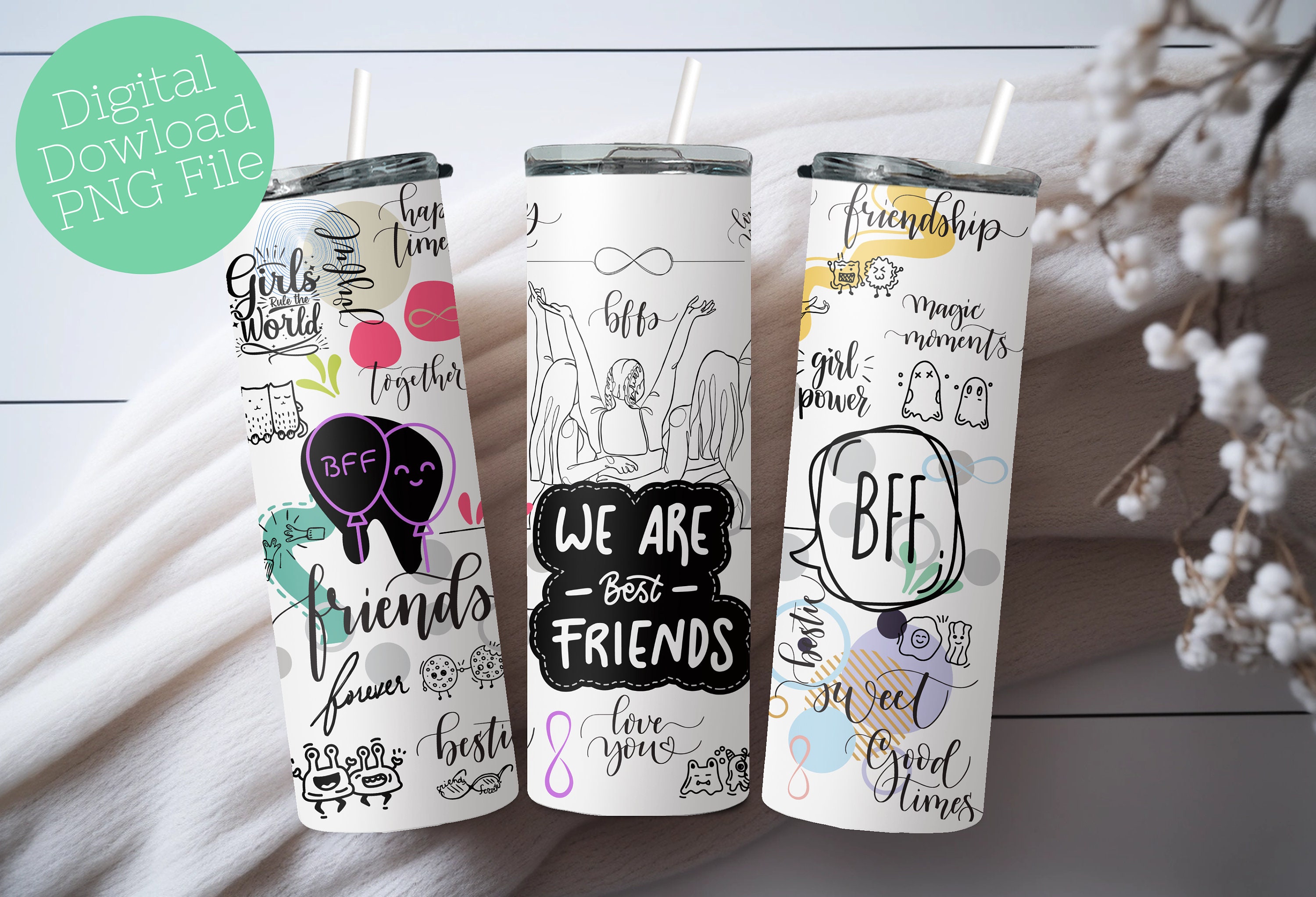 20 Oz Skinny Tumbler Best Friends , Best Friends Tumbler, Best Friends ...