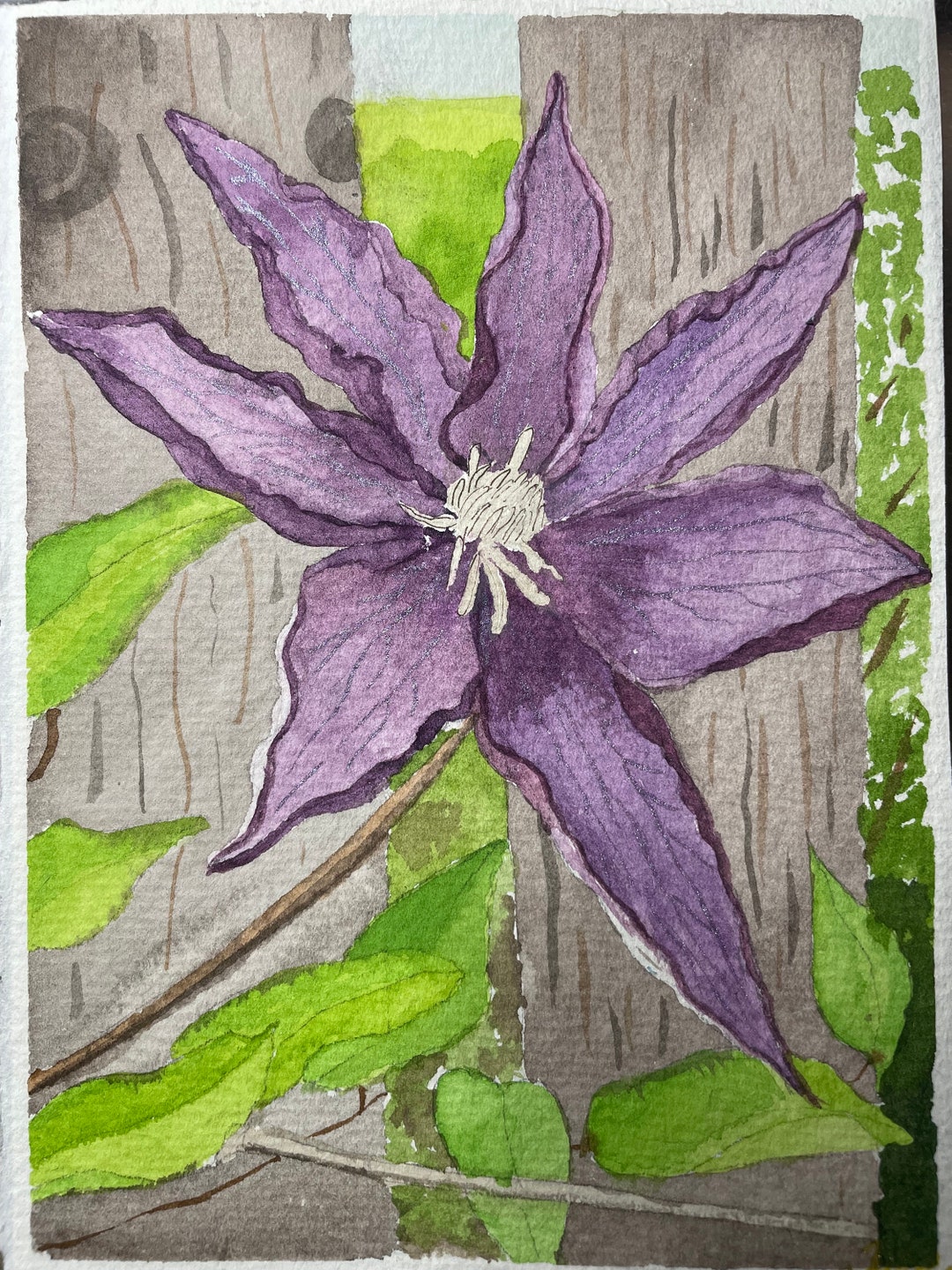 Purple Clematis - Etsy