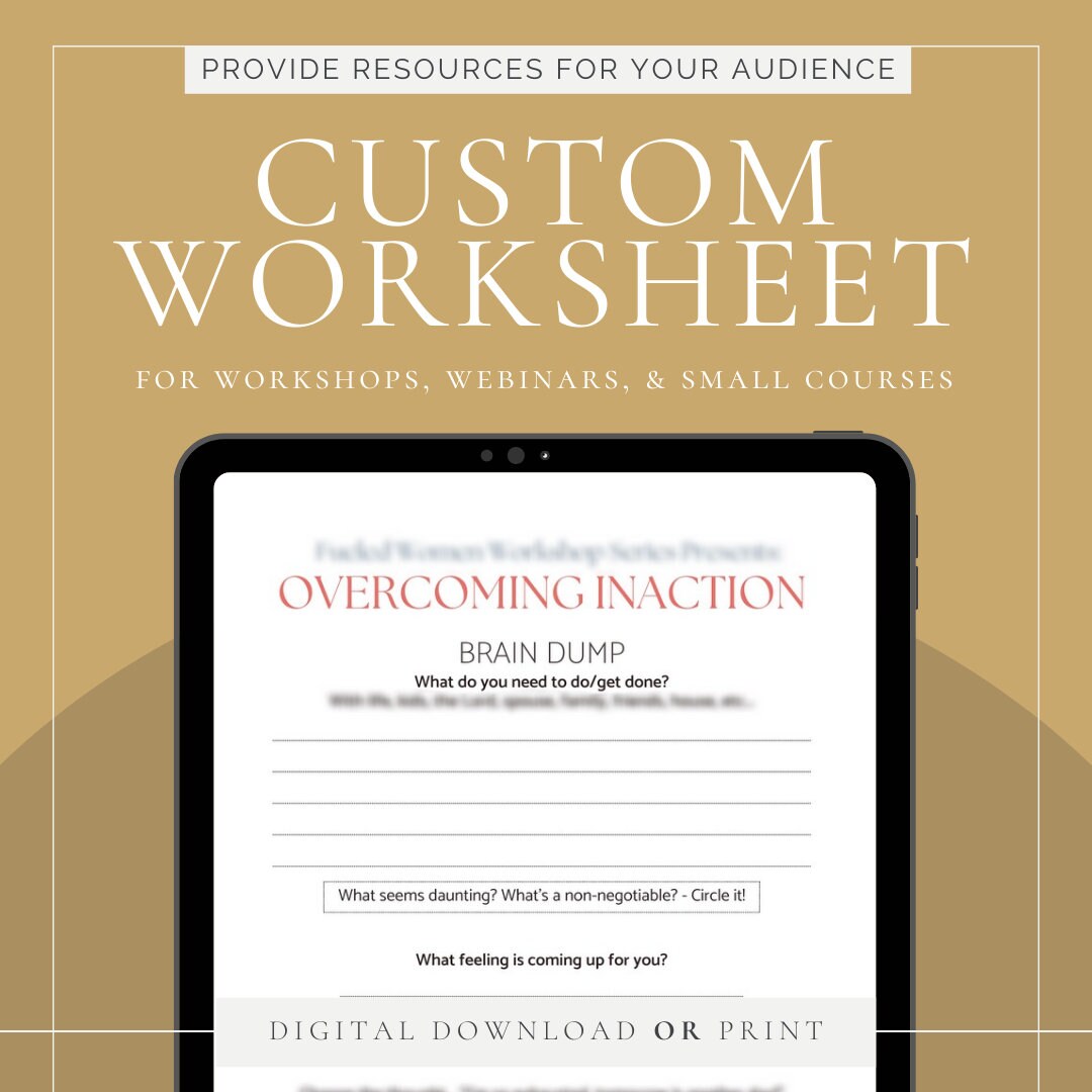Customizable Worksheet for Workshops & Webinars - Etsy