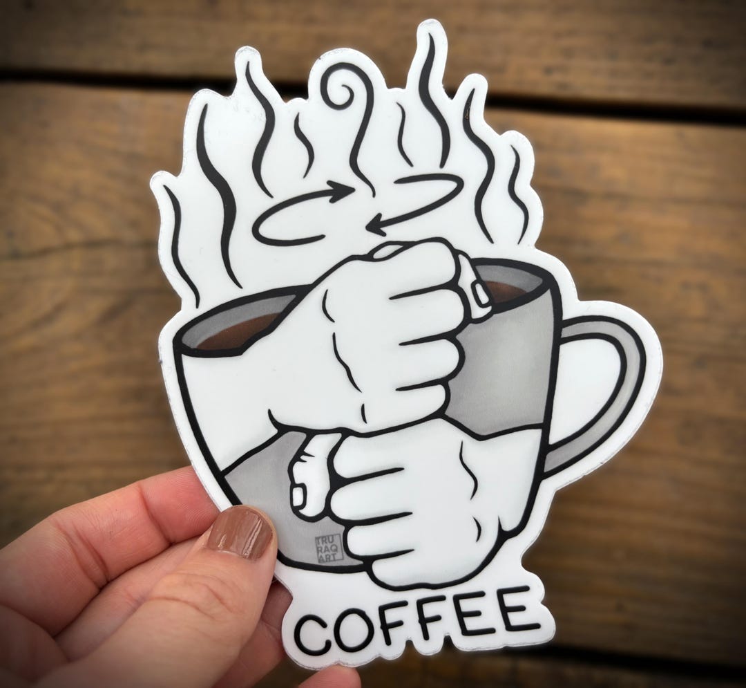 Large Coffee ASL Sticker - Etsy