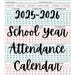 2025-2026 School Year Speech Therapy Student Attendance Calendar ...