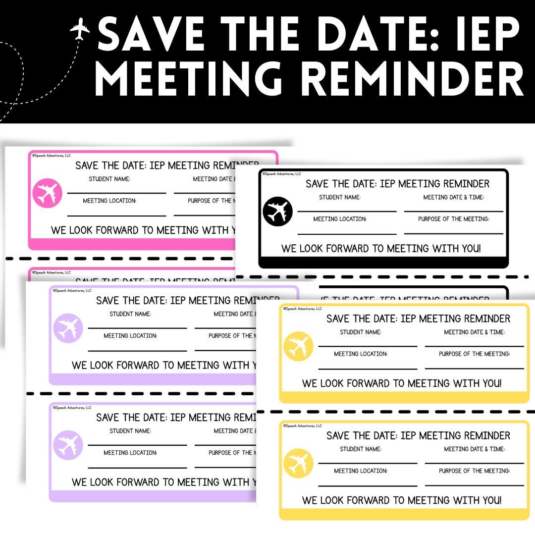 Save the Date: IEP Meeting Reminder – Printable for Special Educators ...